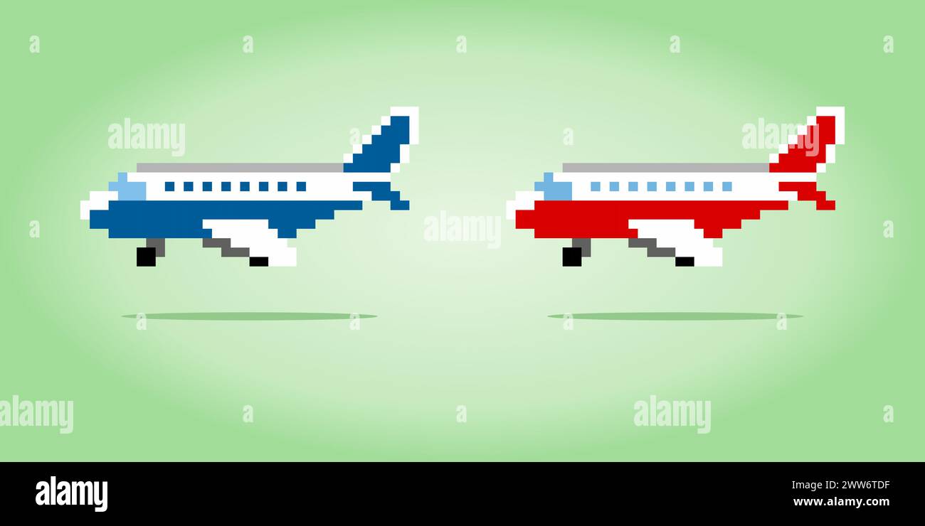 8 bits of aircraft pixels. Planes for game assets and cross stitch ...
