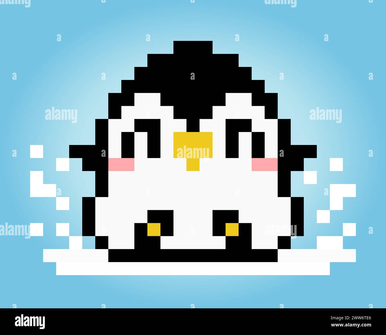 8 bit pixels penguin. Animals for game assets and cross stitch patterns ...