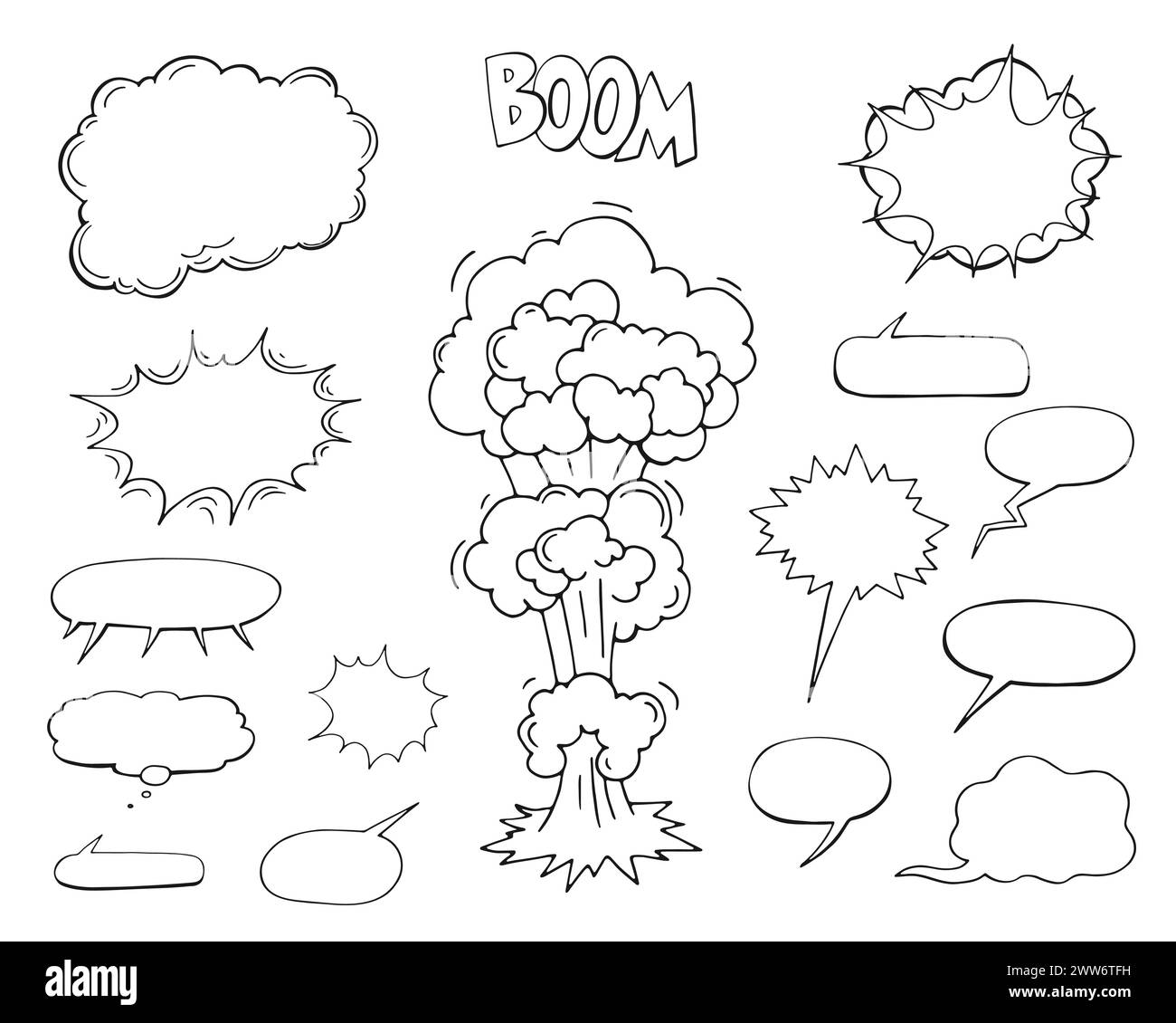 Empty comic bubbles and elements. Cartoon pop art expression speech ...