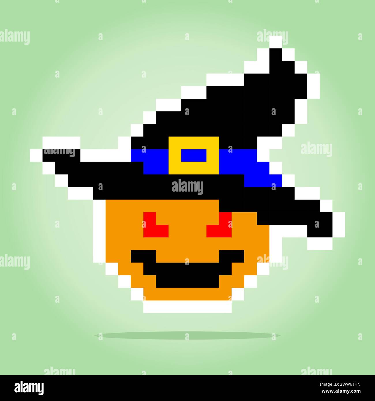8 bit pixel of pumpkin halloween. Veggies for game assets and cross ...