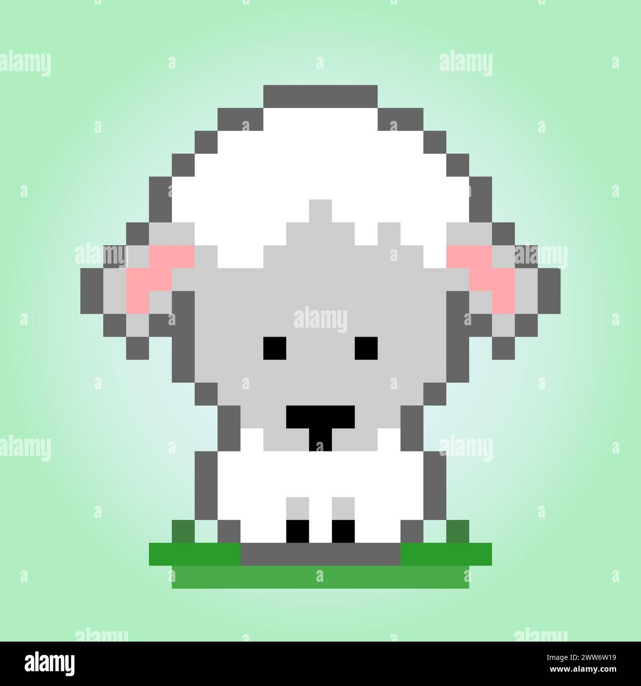 8 bit pixel sheep. Animal for game assets and cross stitch pattern, in vector illustration Stock ...
