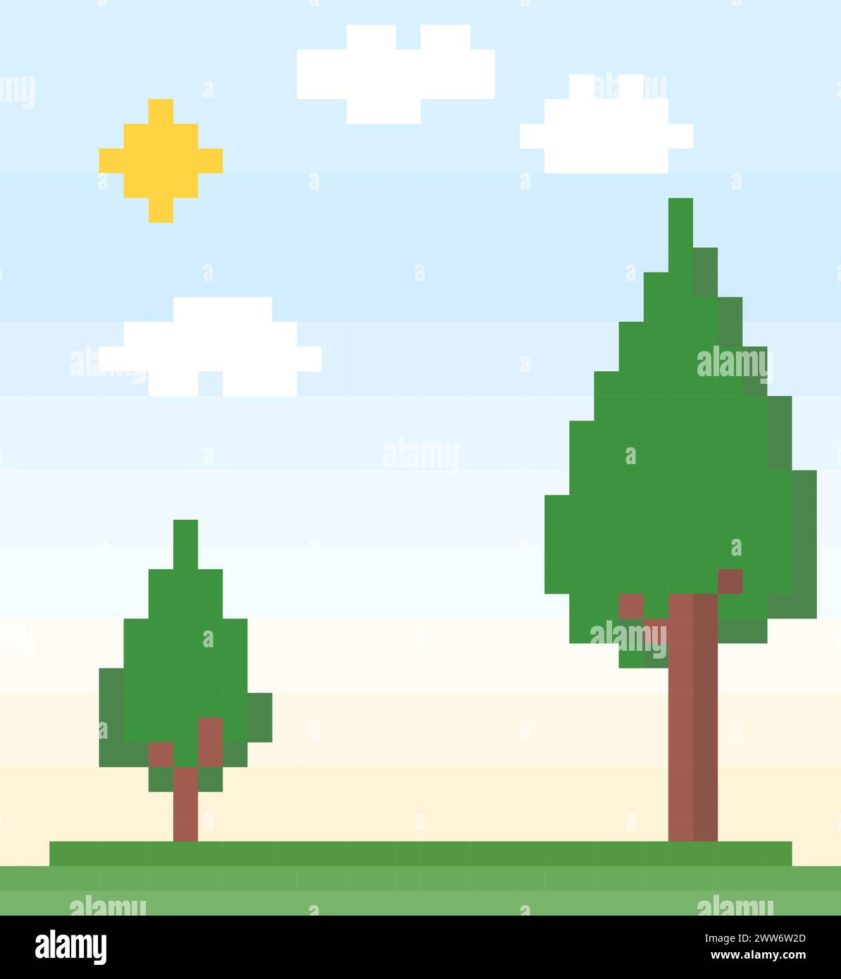 Pixel 8 bit game landscape location Stock Vector Images - Alamy