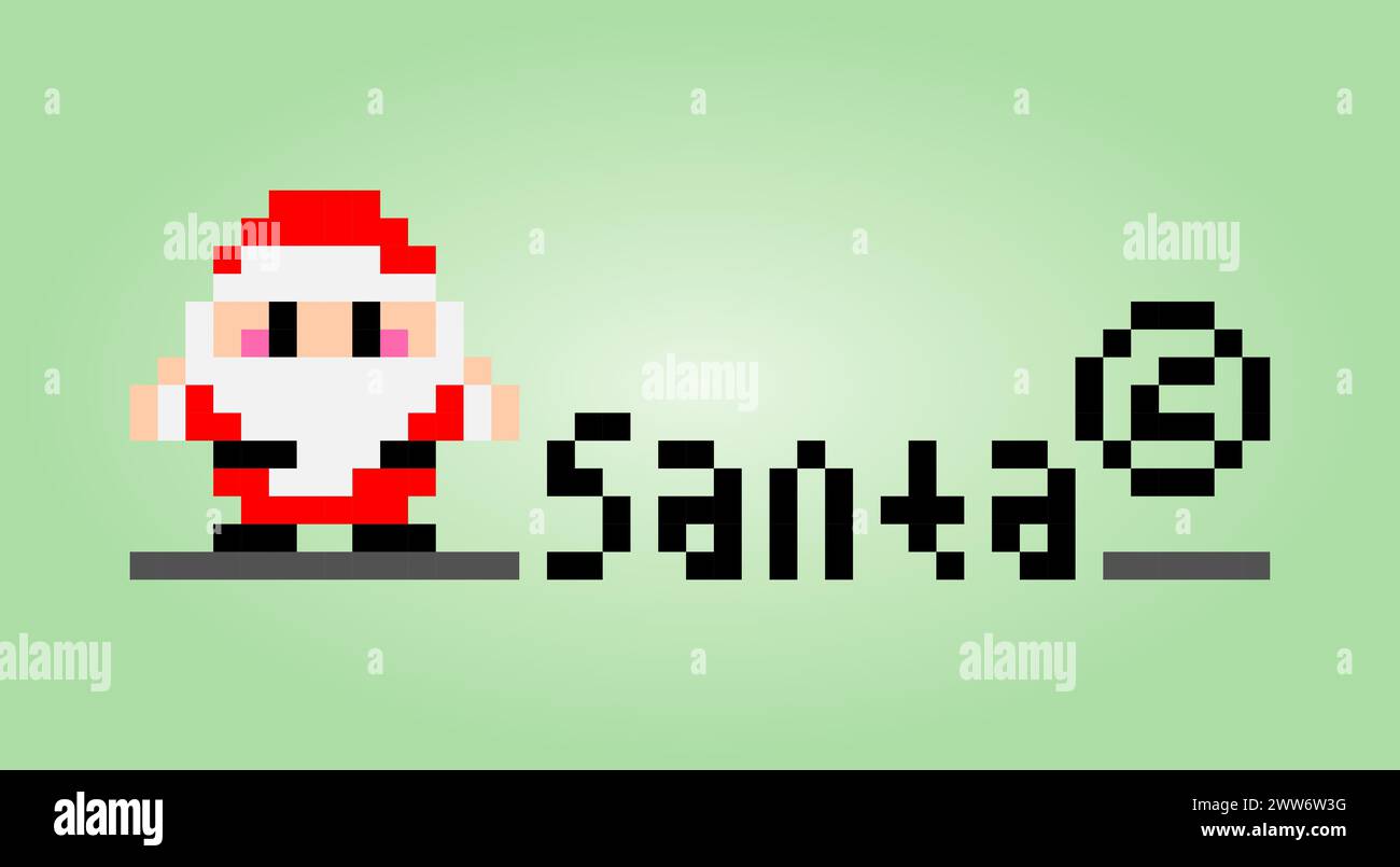 8 bit pixels of santa logos company. for asset games and Cross Stitch ...