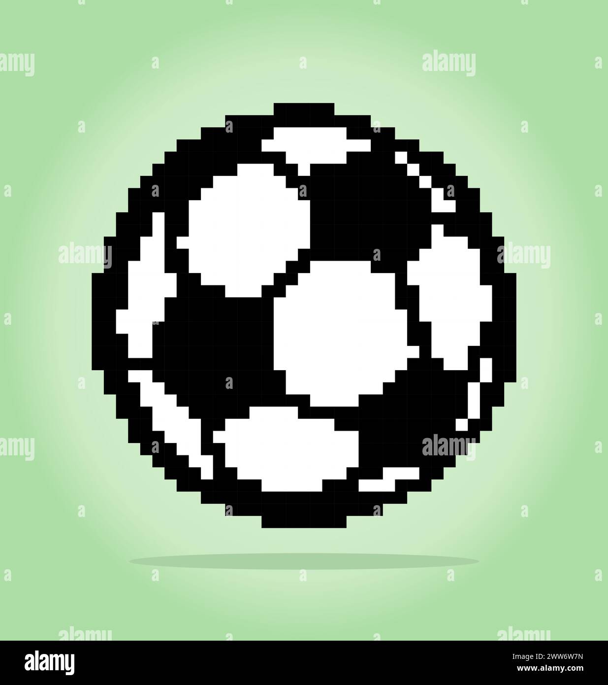 8 bit pixel soccer ball. Ball pixels for game assets and cross stitch ...