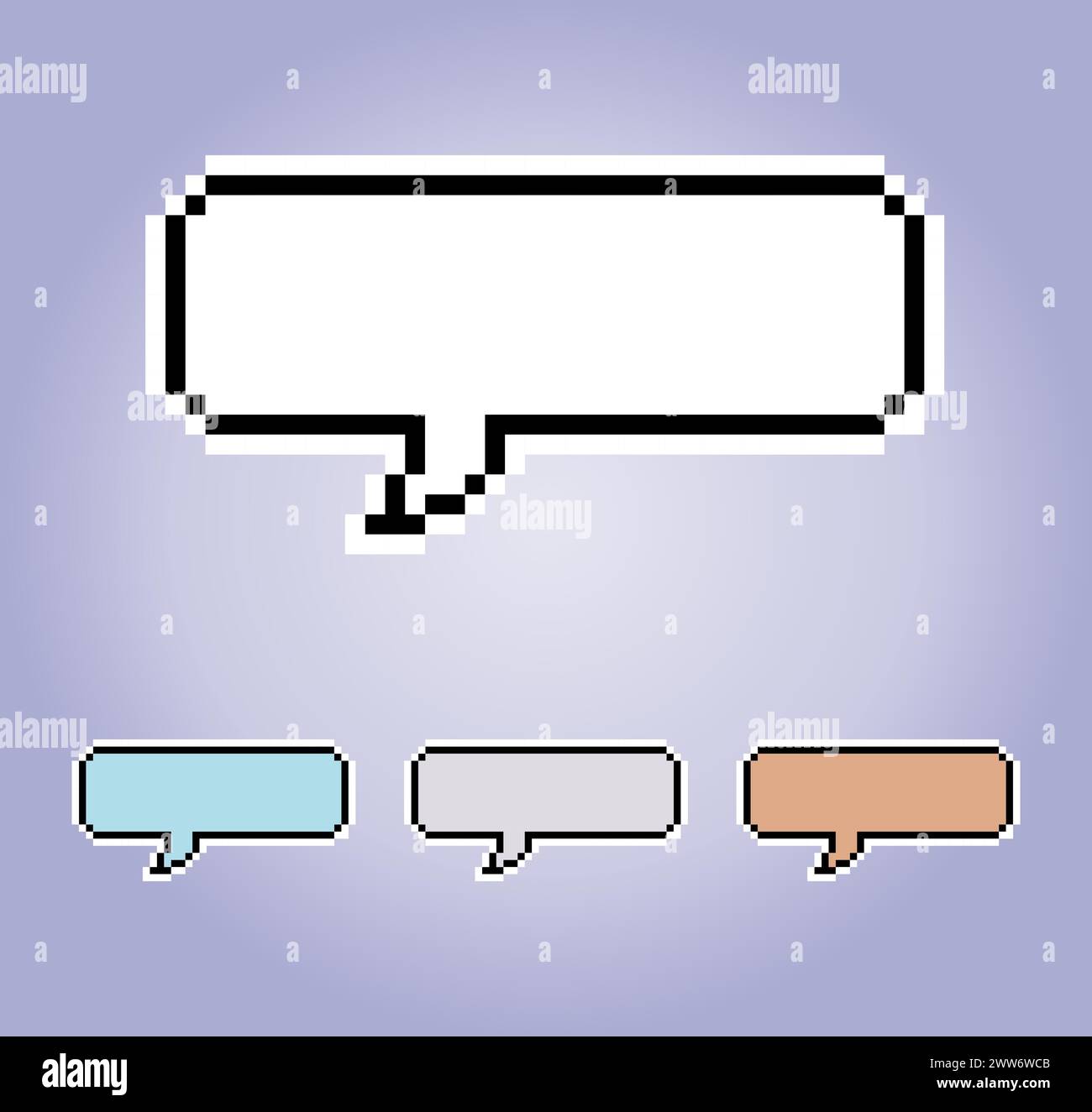 8 bit empty bubble text. game assets in vector illustrations Stock ...