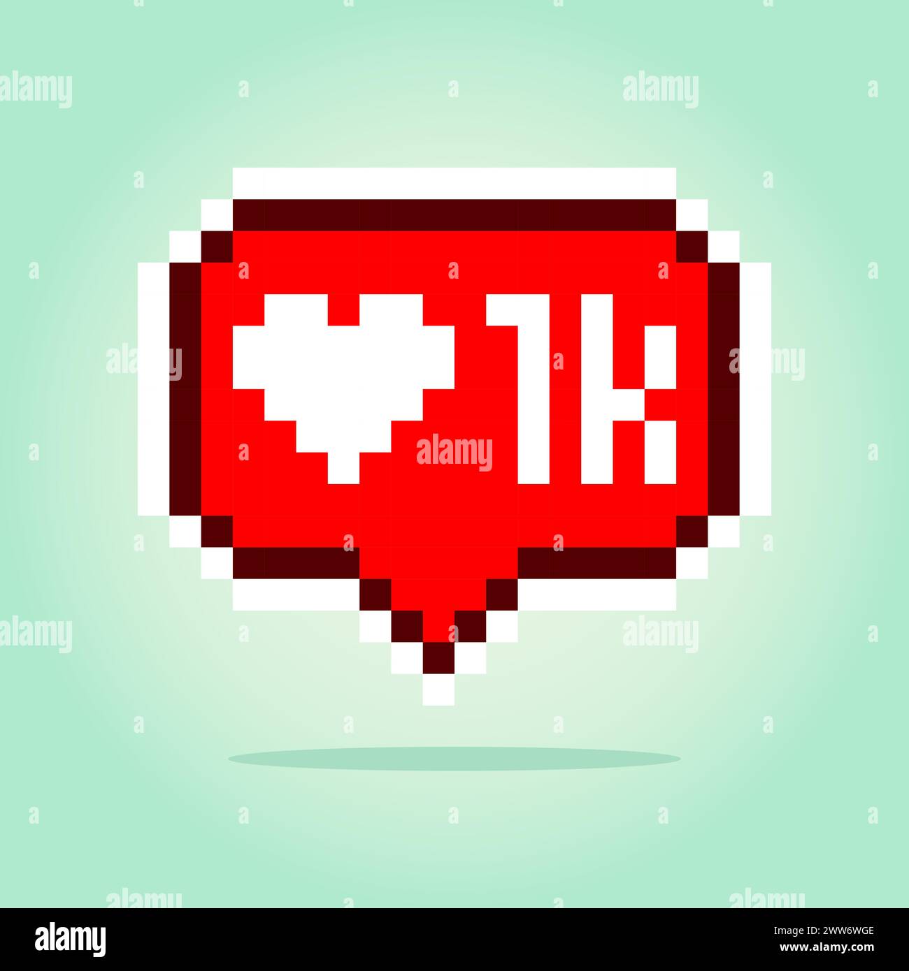 8 bit pixel bubble speech with love image. Vegetable game assets in ...