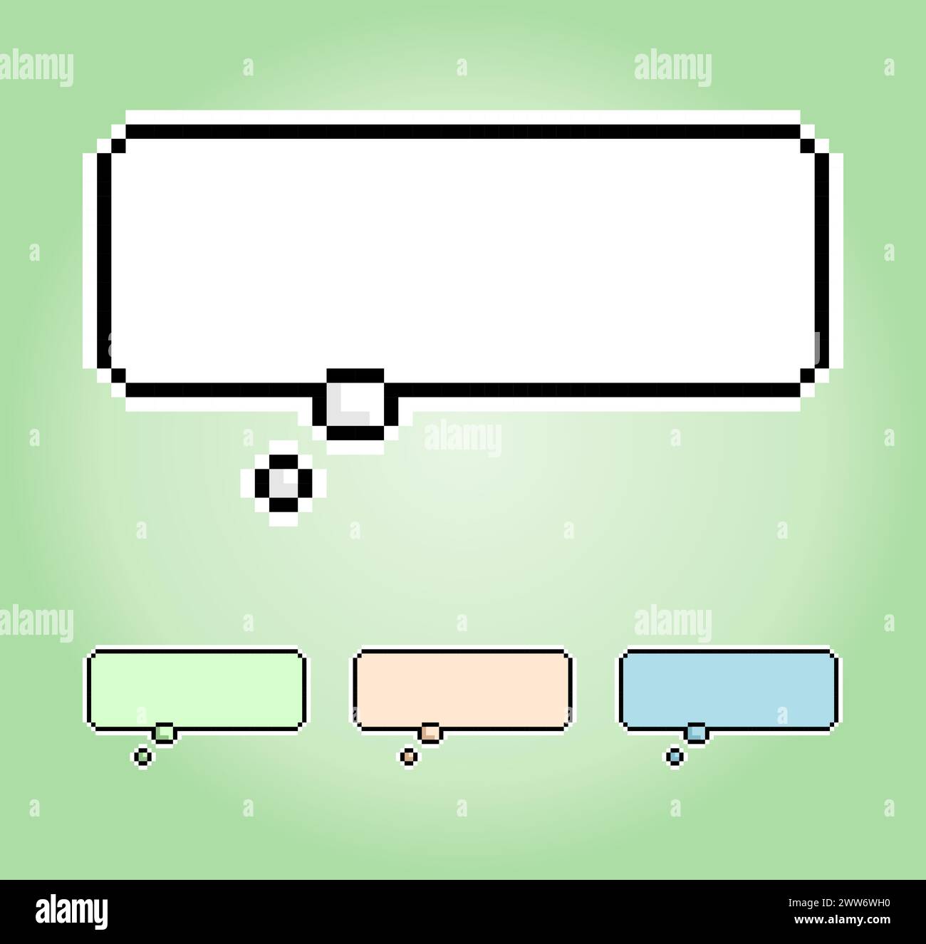 8 bit empty bubble text. game assets in vector illustrations Stock ...