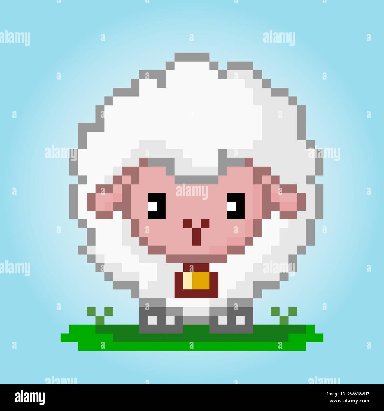 8 bit pixel sheep. Animal for game assets and cross stitch pattern, in vector illustration Stock ...