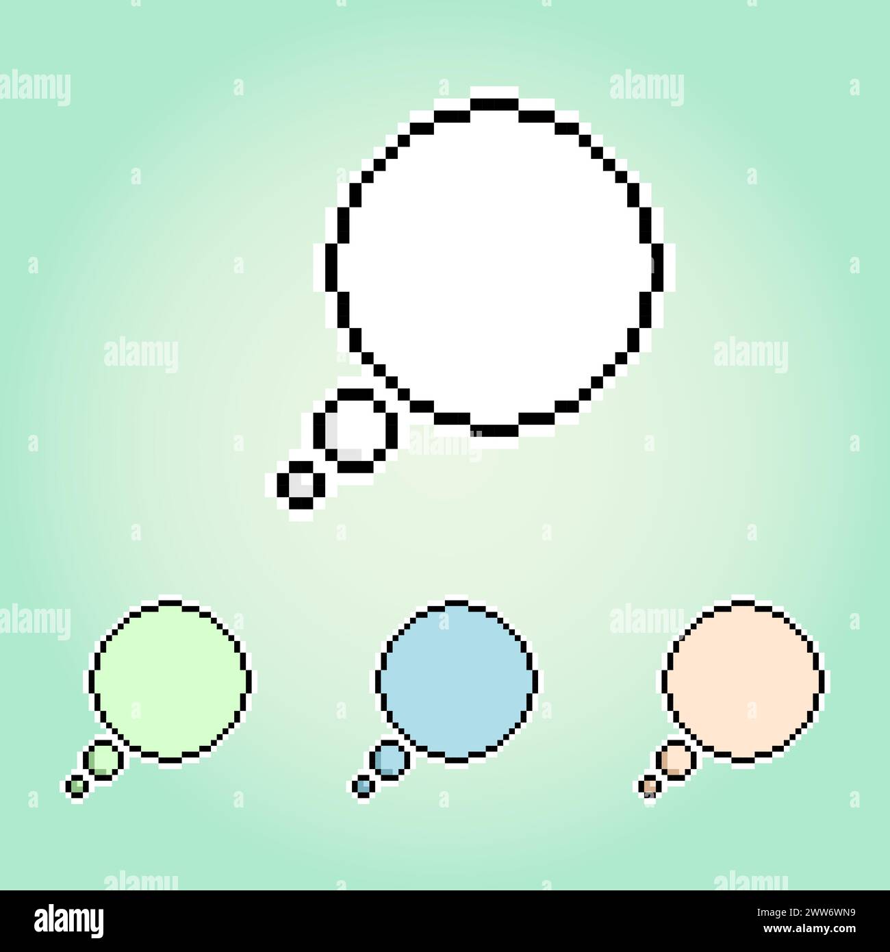 8 bit empty bubble text. game assets in vector illustrations Stock ...