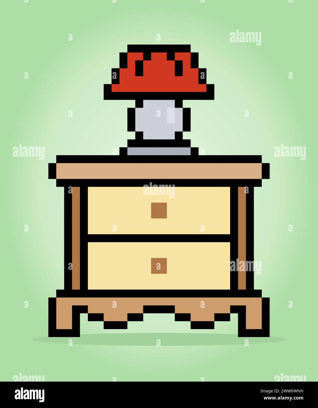 8 bit pixel wooden desk in vector illustration for game assets Stock ...
