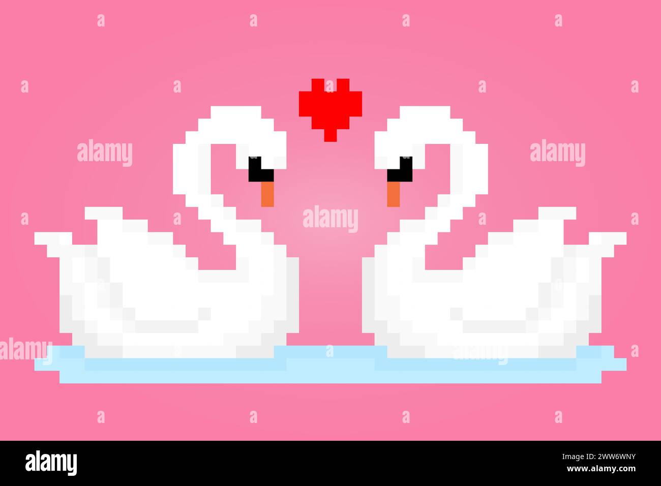 8 bit pixel swan. Animals pixel for game assets and cross stitch patterns in vector ...
