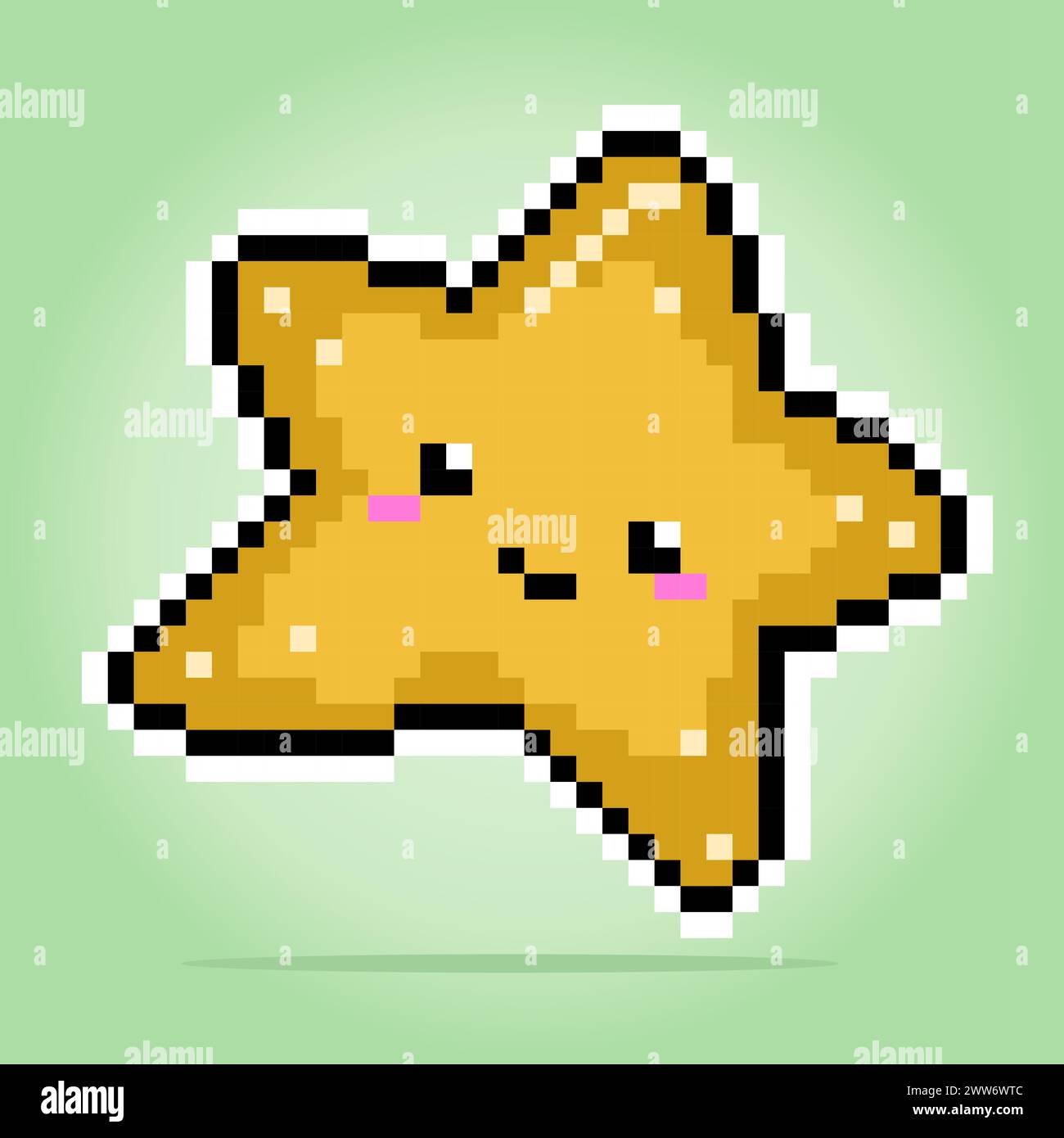 8 bit pixel of adorable star, for game assets and cross stitch patterns ...