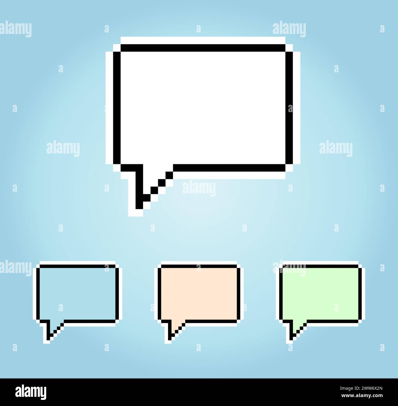 8 bit empty bubble text. game assets in vector illustrations Stock ...