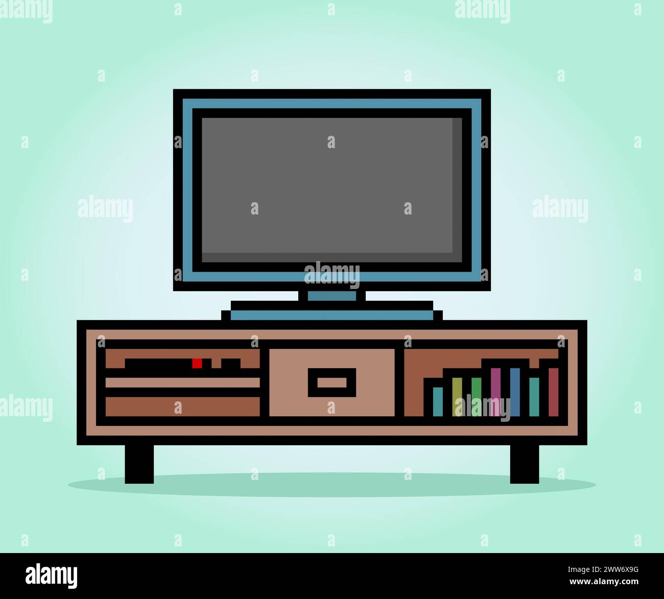 8 Bit Pixel modern Television in Vector Illustration for Game Assets ...