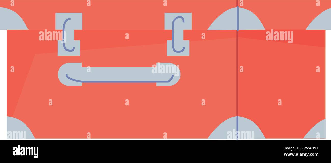 Old suitcase icon. Retro box with travel stuff isolated on white ...