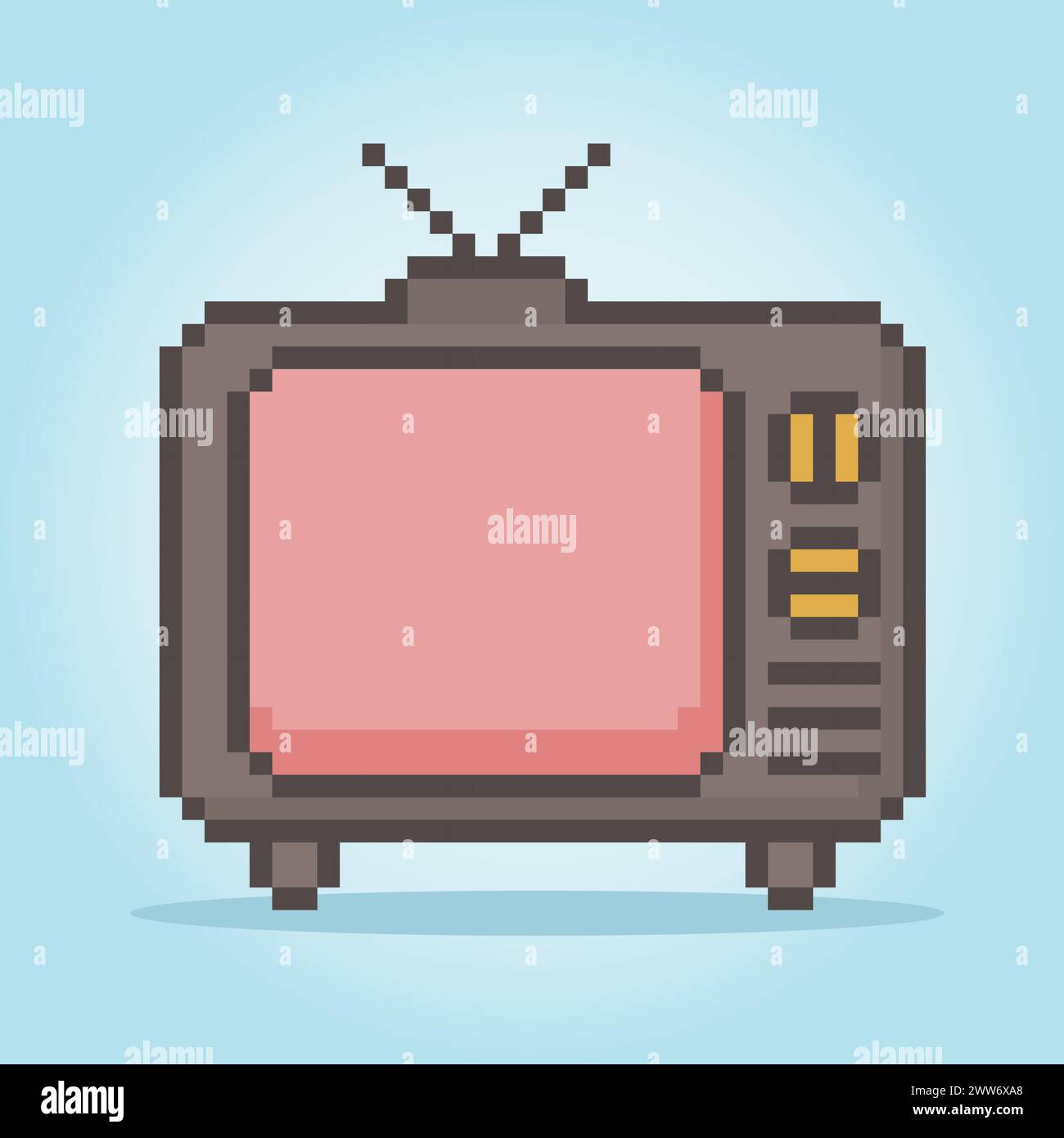 8 Bit Pixel Classic Television in Vector Illustration for Game Assets ...