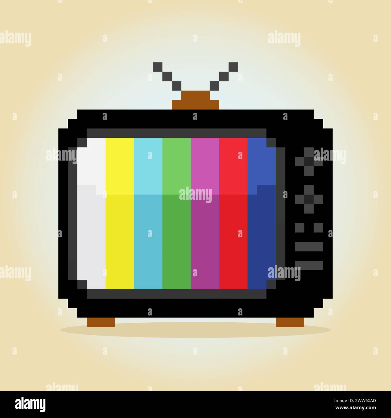 8 Bit Pixel Classic Television in Vector Illustration for Game Assets ...