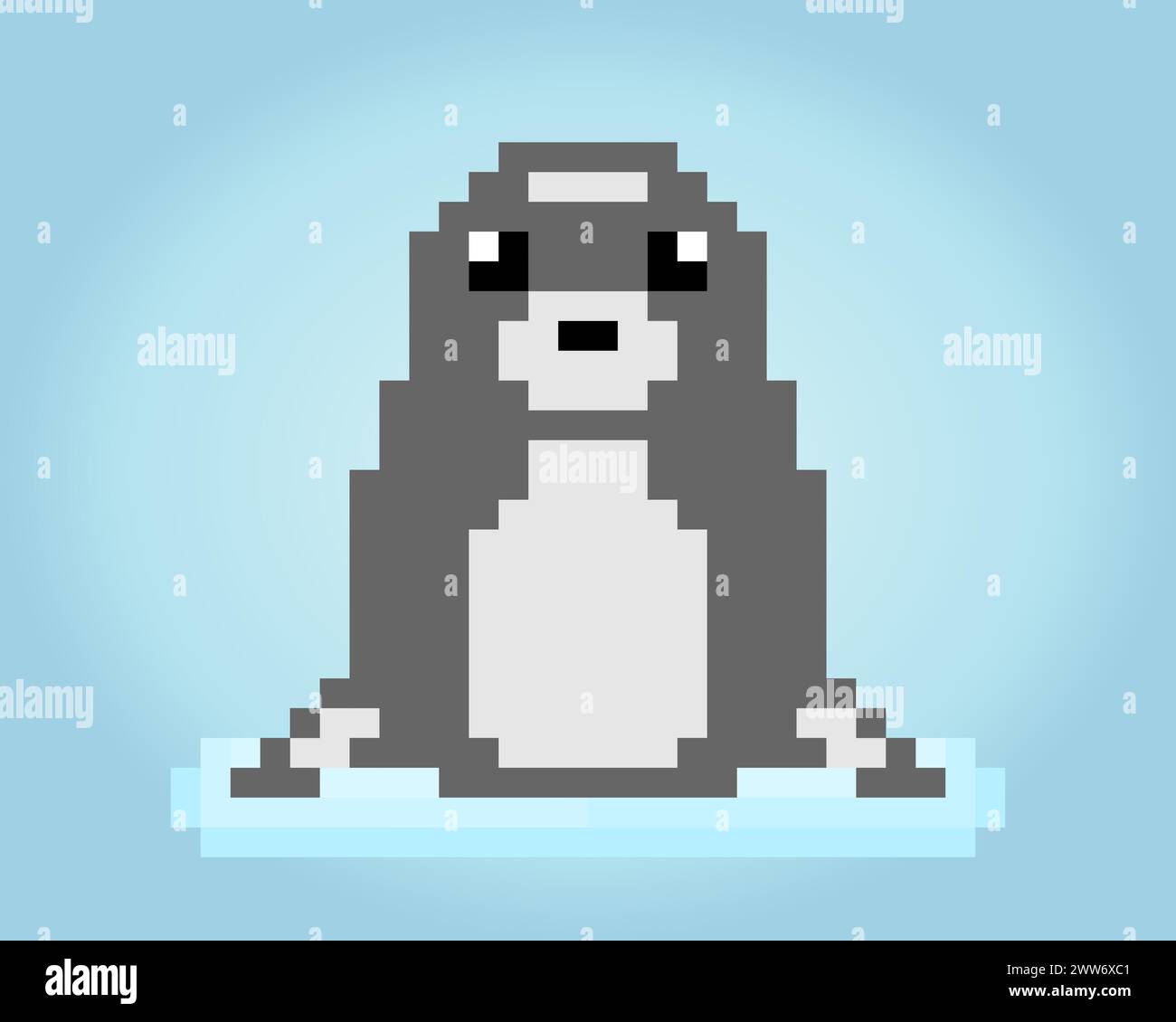 8 bit pixel of sea lion. Animal pixels for game icons. Illustration Vector Cross Stitch Pattern ...
