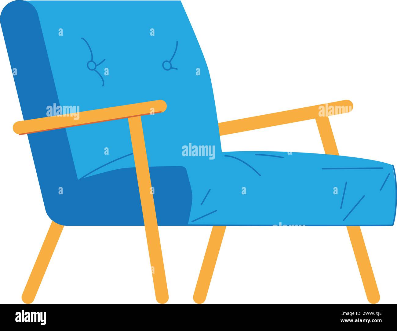 Soft armchair cartoon icon. Comfortable classic seat isolated on white ...