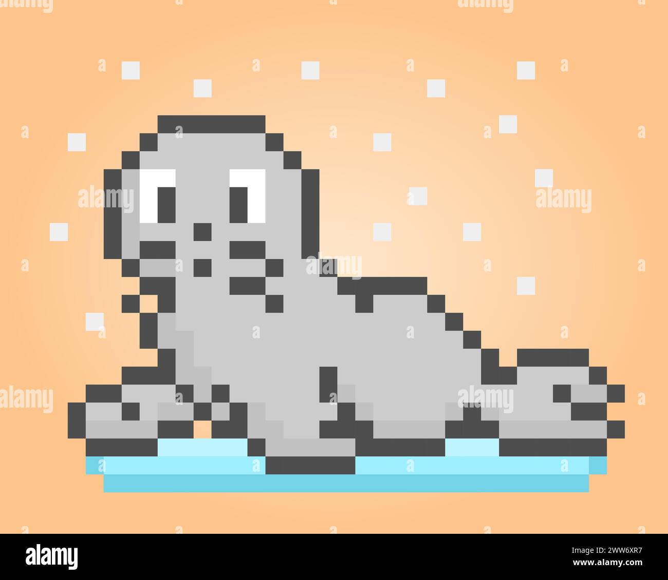 8 bit pixel of sea lion. Animal pixels for game icons. Illustration ...