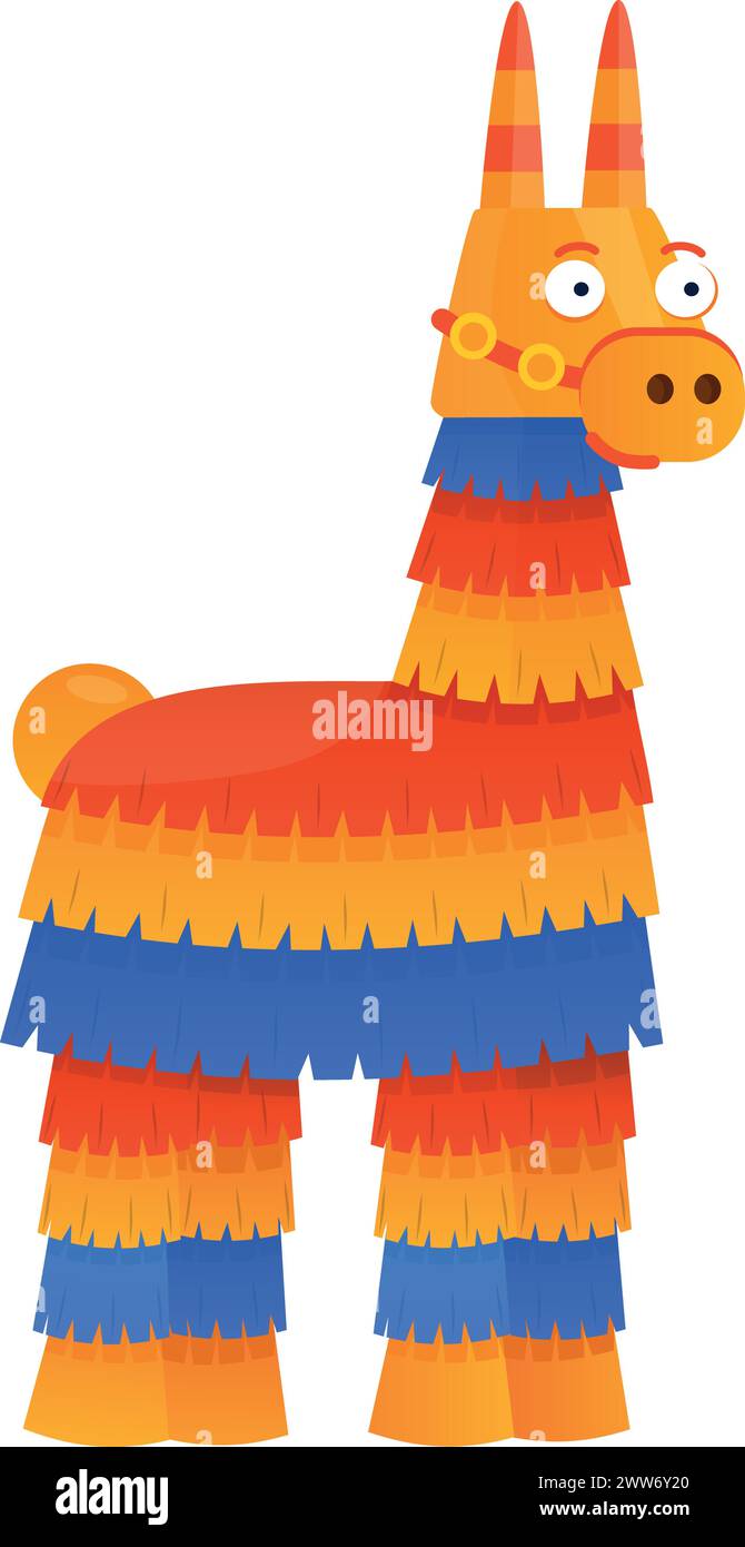 Colorful pinata horse. Cartoon paper hitting toy isolated on white ...