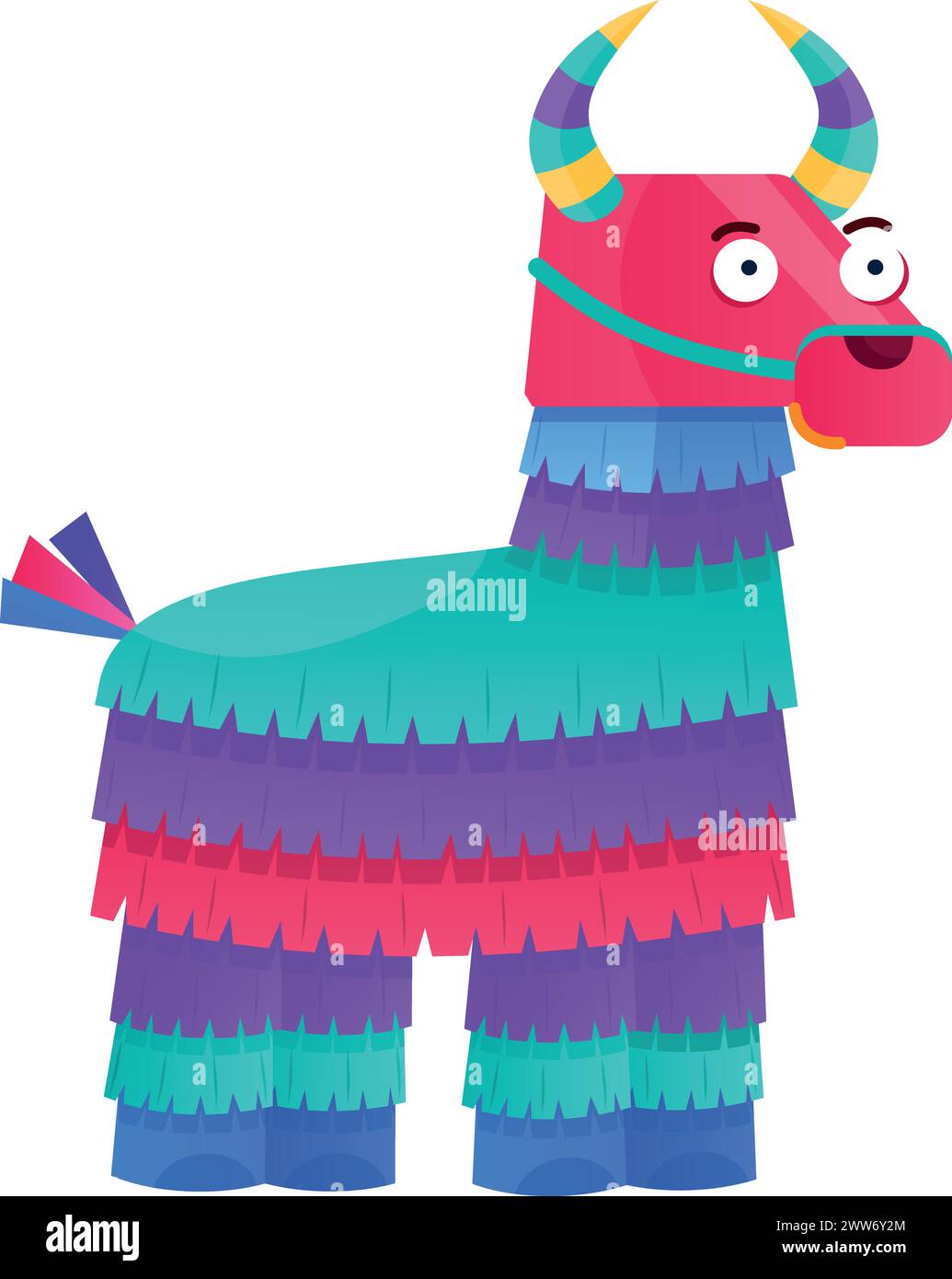 Hitting game toy. Mexican carnival cartoon pinata isolated on white ...