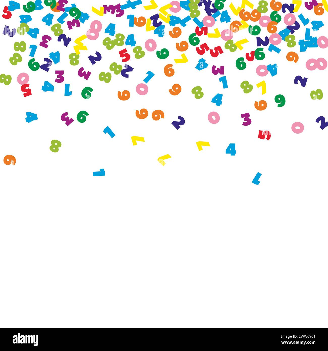 Falling colorful numbers. Math study concept with flying digits ...