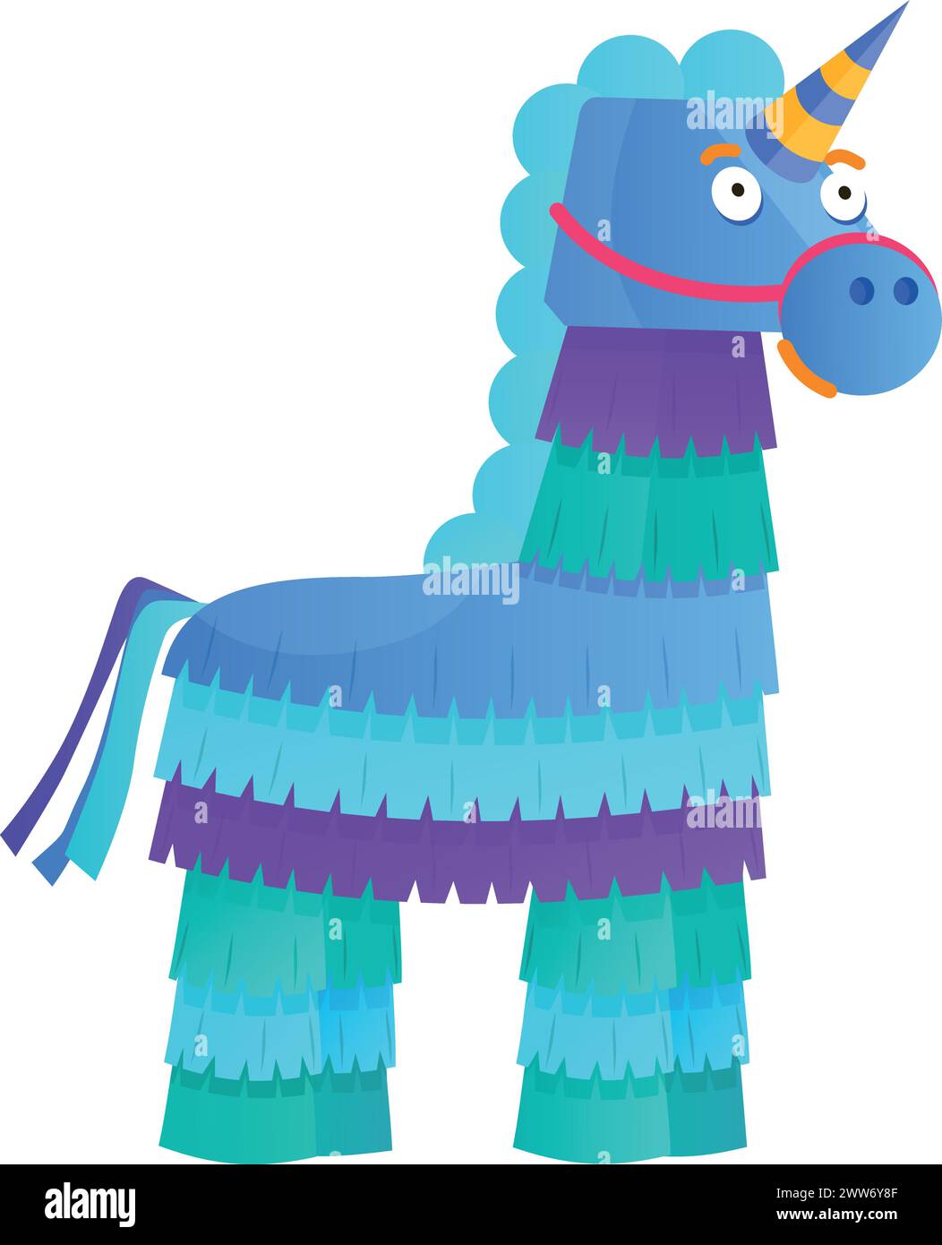 Paper pinata toy. Cartoon horse for mexican holiday isolated on white ...