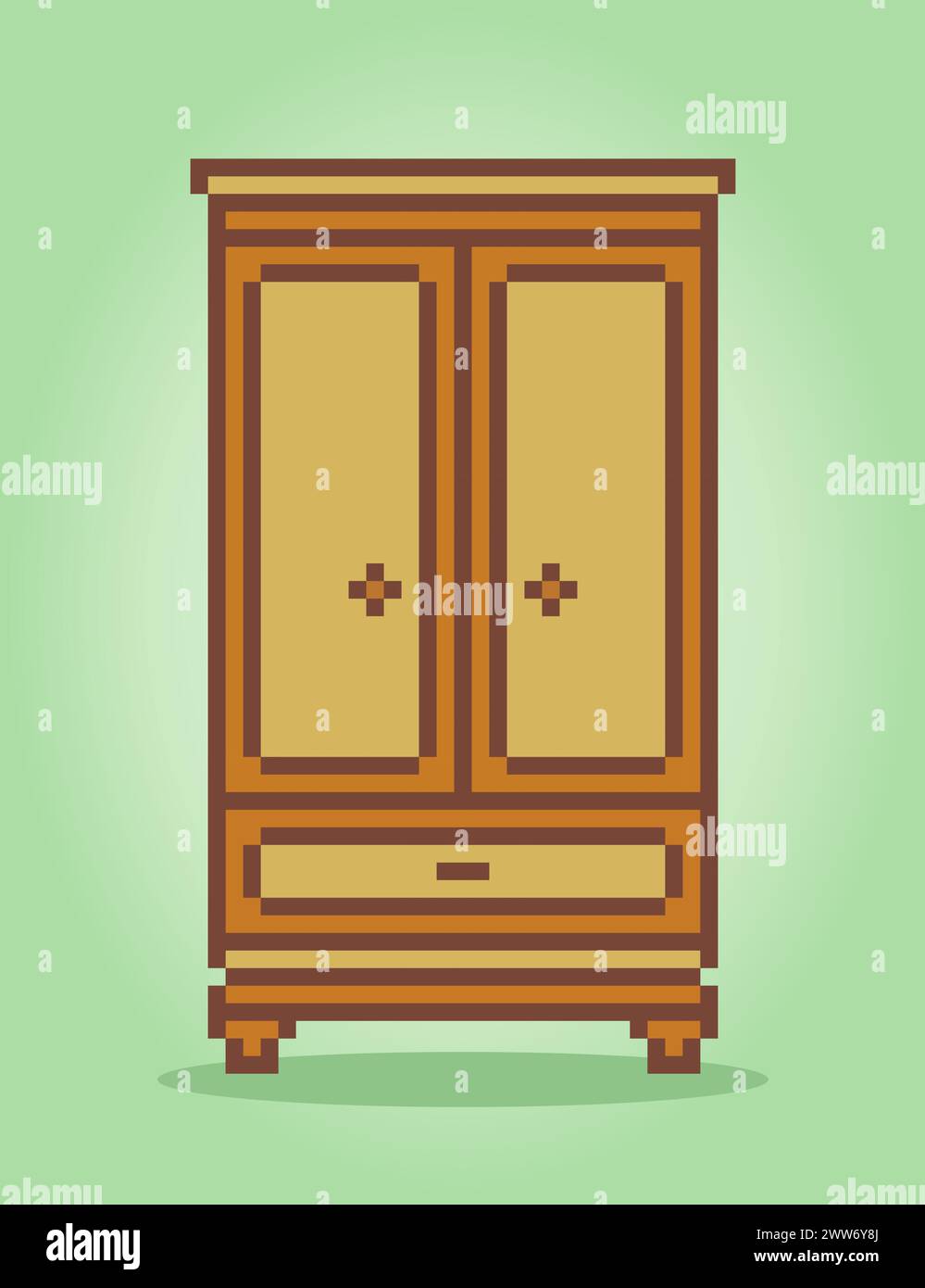 8 bit pixel wood clothes in vector illustrations for game assets ...