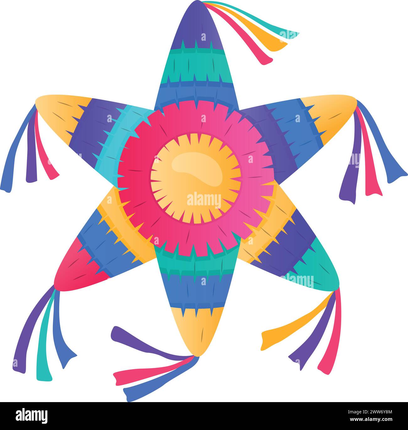 Star pinata. Funny holiday party hitting game isolated on white ...