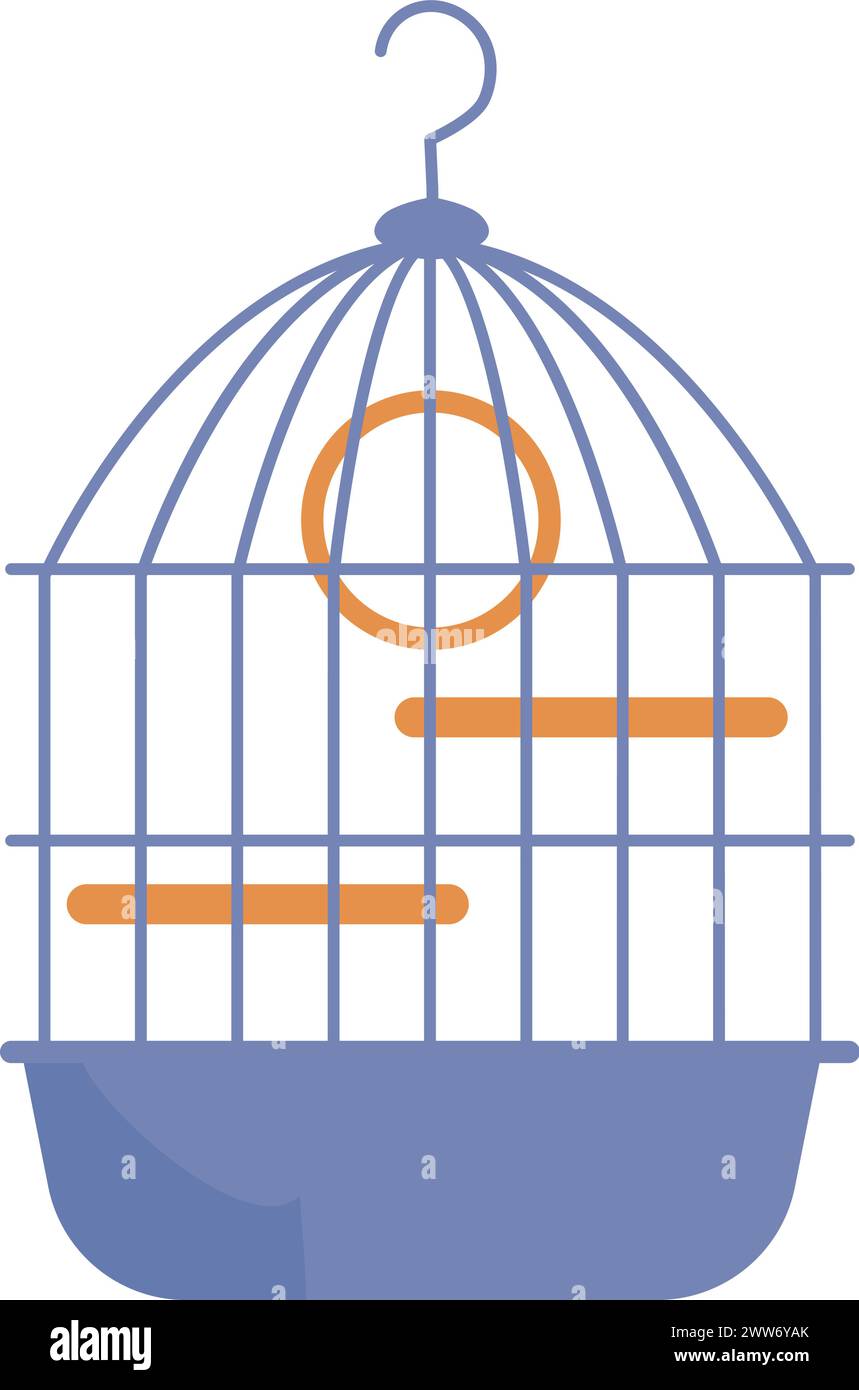 Bird cage color icon. Winged flying pet container isolated on white ...