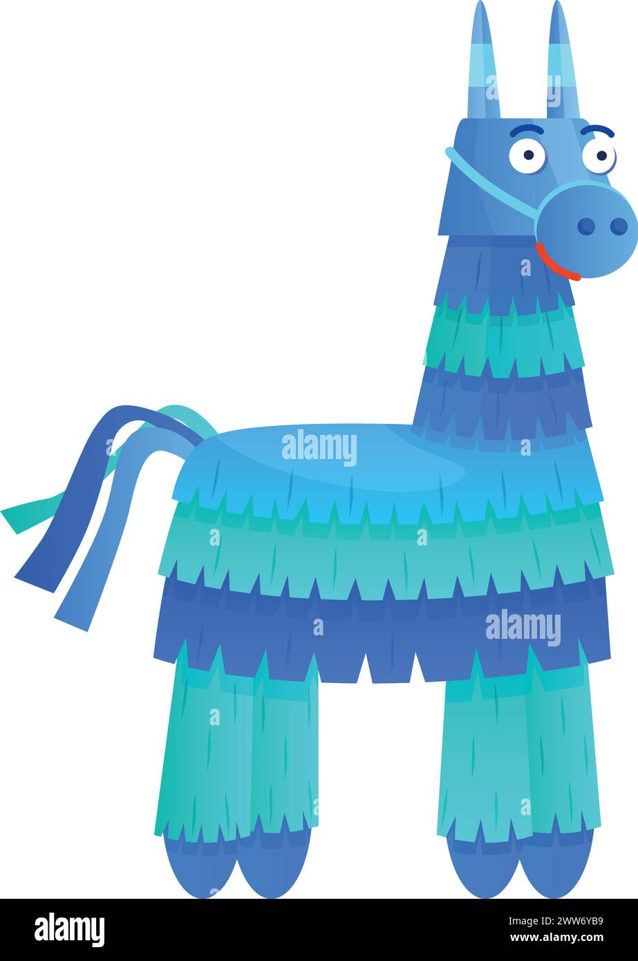 Funny pinata animal. Stick hit party toy isolated on white background ...