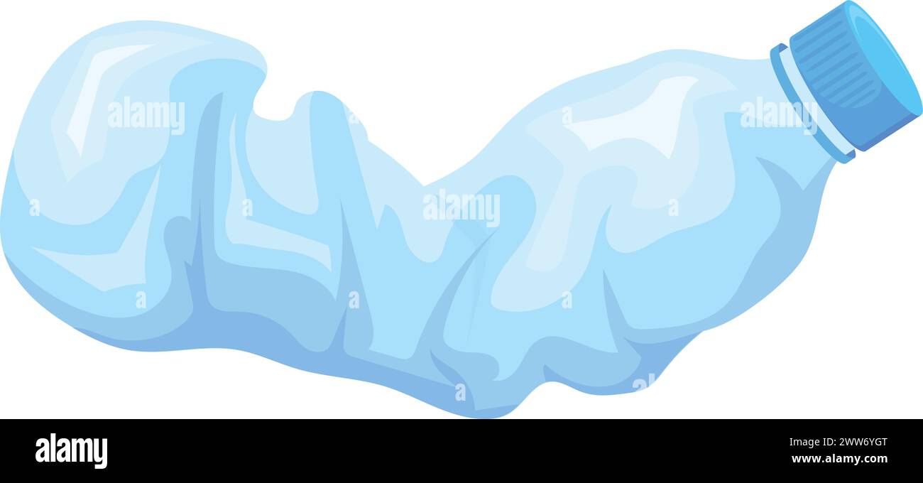 Broken bottle trash. Plastic waste cartoon icon isolated on white ...