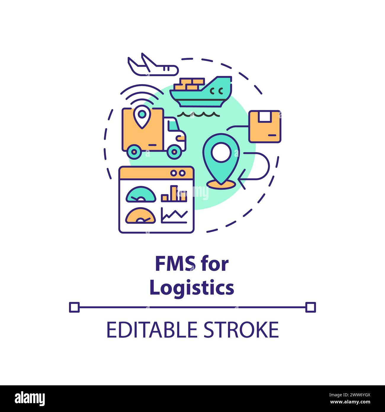 FMS for logistics multi color concept icon Stock Vector Image & Art - Alamy