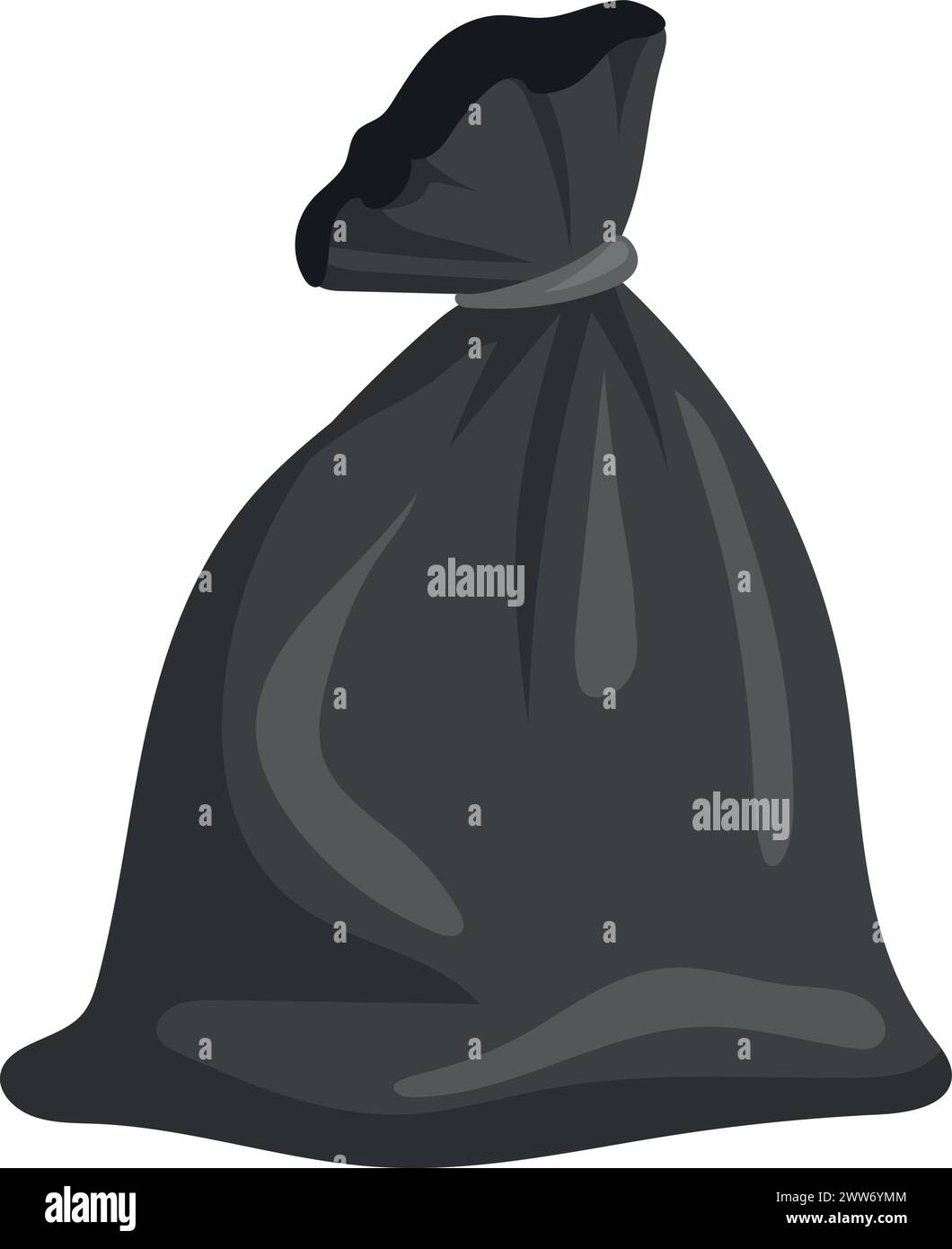 Black trash bag icon. Recycle waste symbol isolated on white background ...