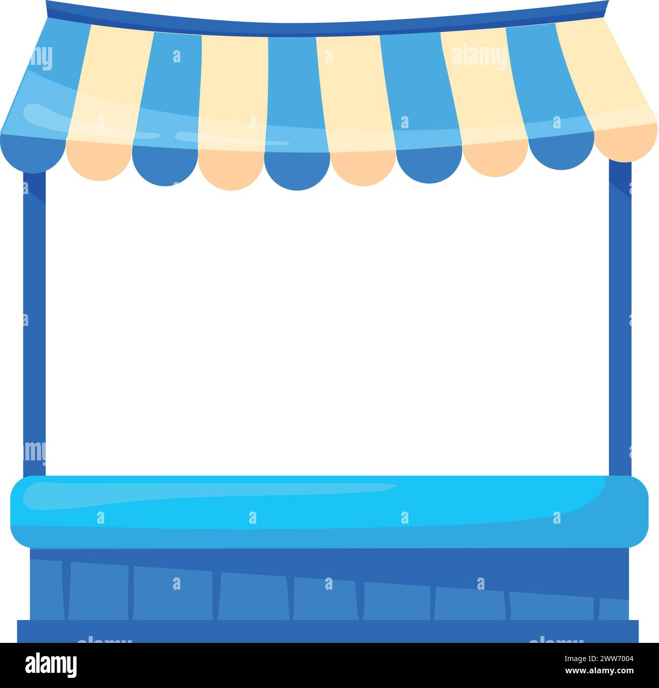 Empty street stand. Cartoon street food market stall isolated on white ...