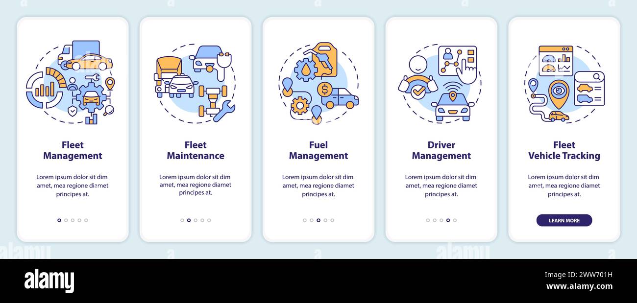 Fleet Management Onboarding Mobile App Screen Stock Vector Image And Art