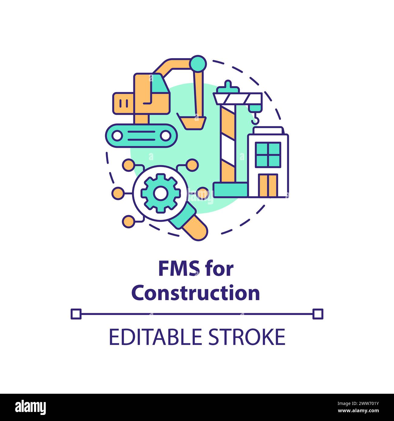 FMS for construction multi color concept icon Stock Vector Image & Art - Alamy