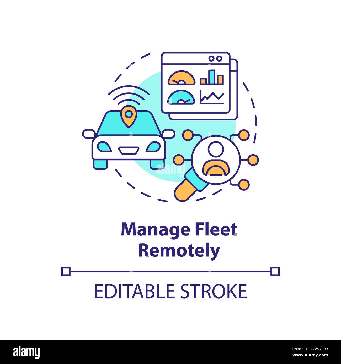 Remote fleet manage multi color concept icon Stock Vector Image & Art - Alamy