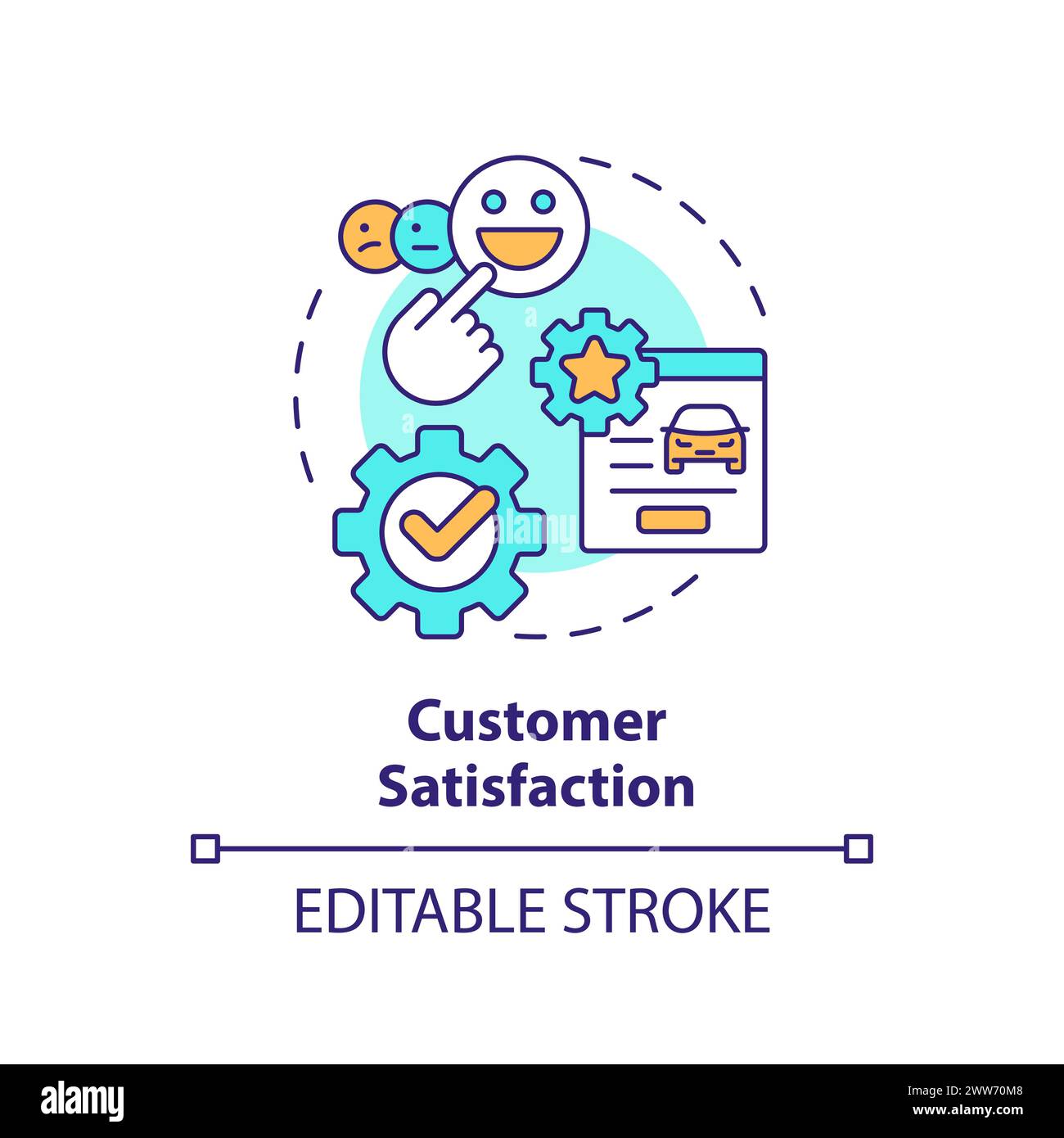 Customer satisfaction multi color concept icon Stock Vector Image & Art - Alamy