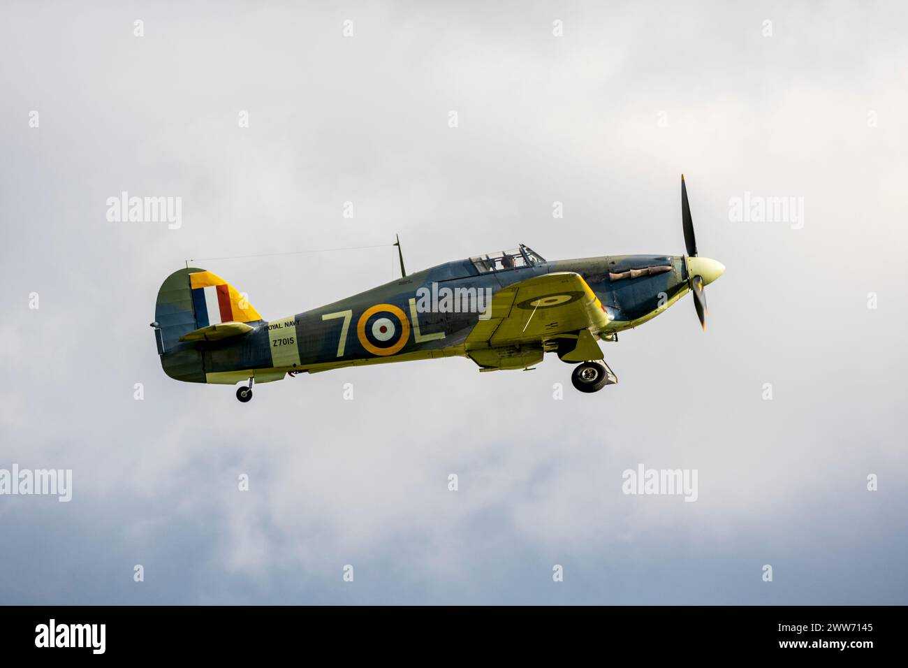 Hawker Sea Hurricane Mk1b Z7015 (G-BKTH) takes off at Duxford Battle of ...