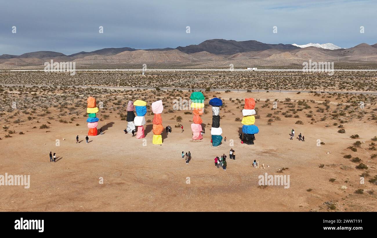 Aerial seven magic mountains hi-res stock photography and images - Alamy