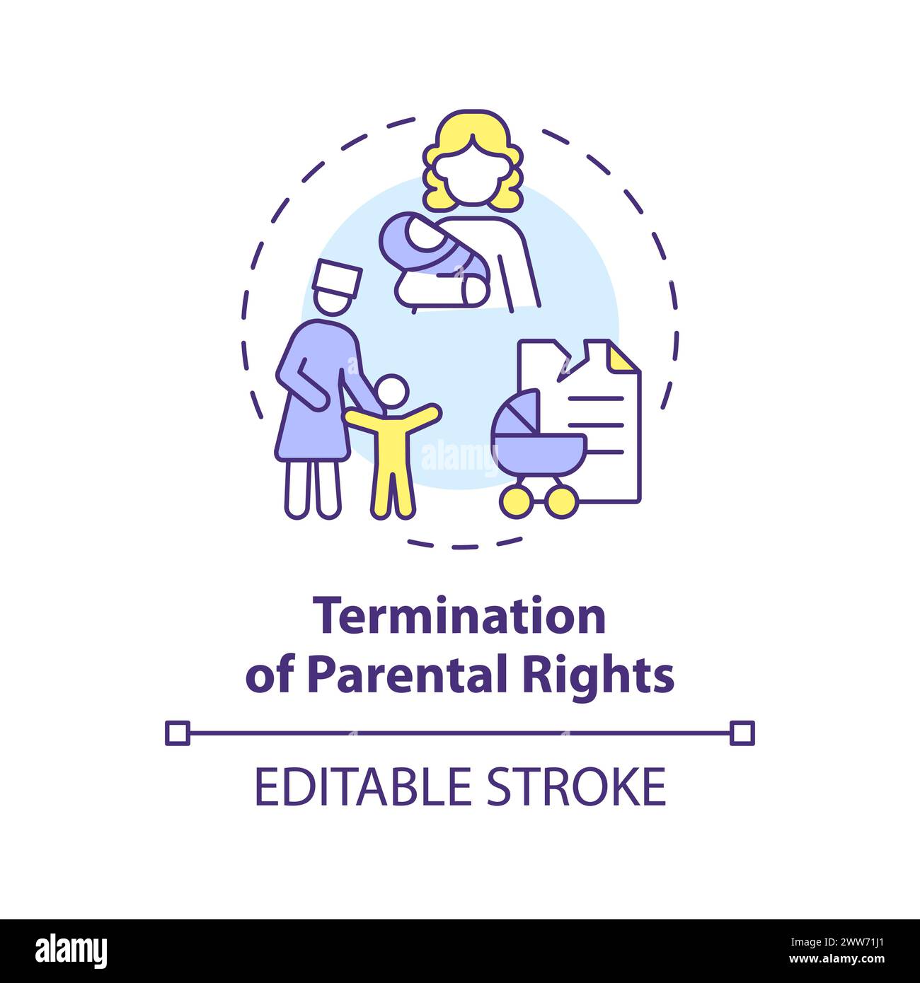 Parental rights termination multi color concept icon Stock Vector Image ...