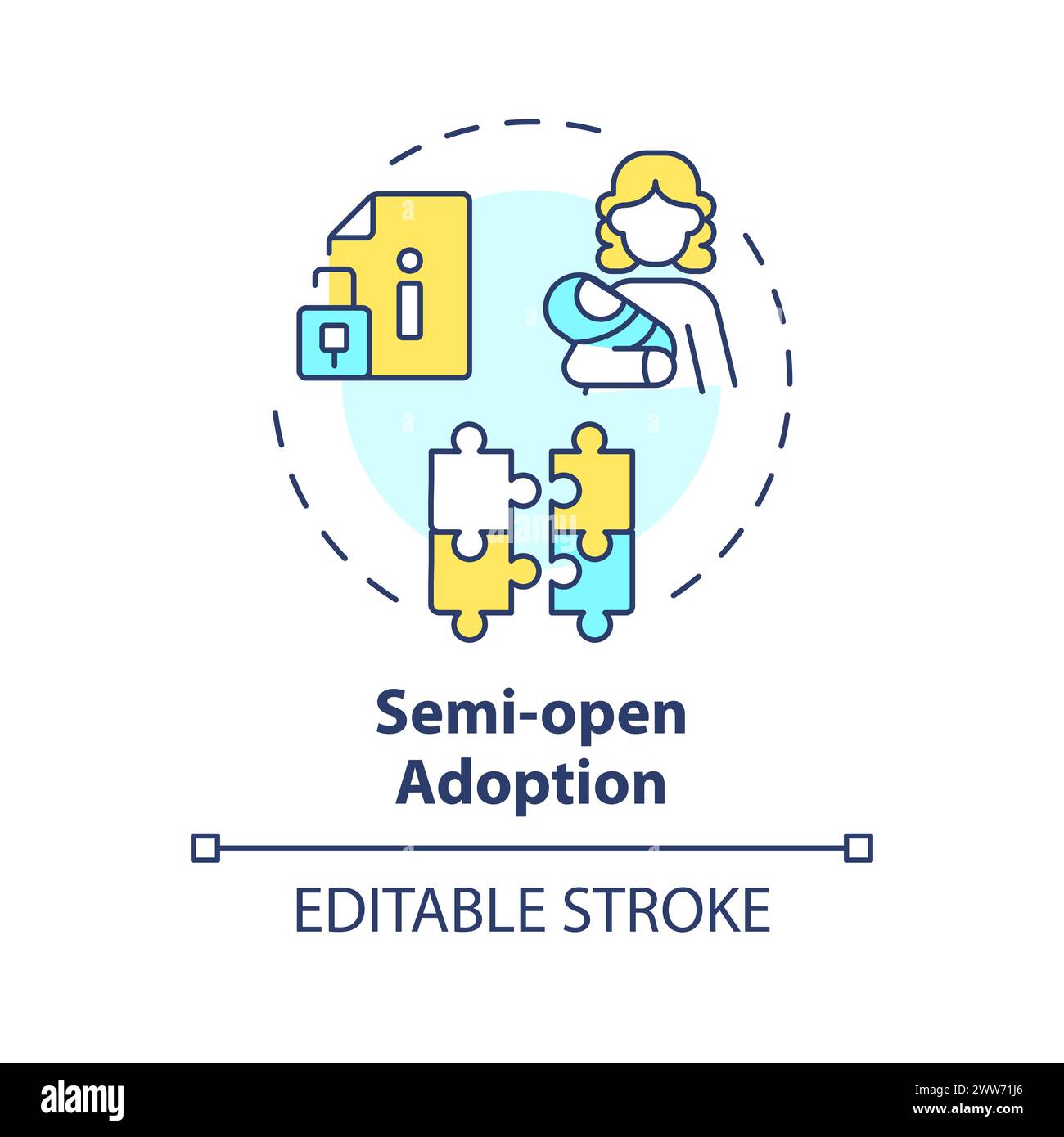 Semi open adoption multi color concept icon Stock Vector Image & Art ...