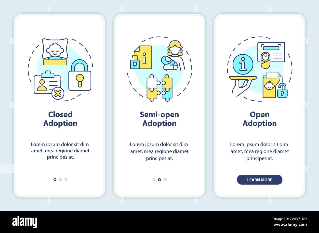Adoption classification onboarding mobile app screen Stock Vector Image & Art - Alamy