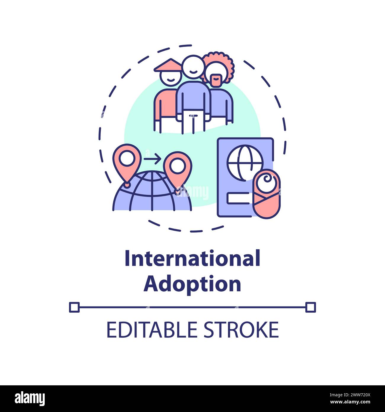 International adoption multi color concept icon Stock Vector Image ...