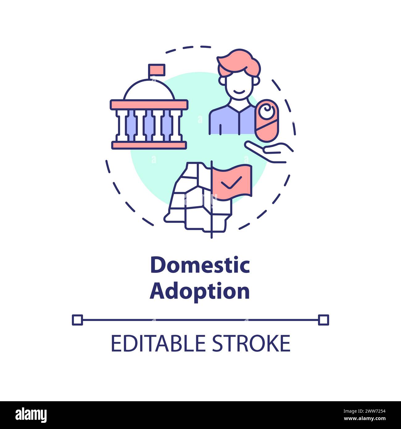 Domestic adoption multi color concept icon Stock Vector Image & Art - Alamy