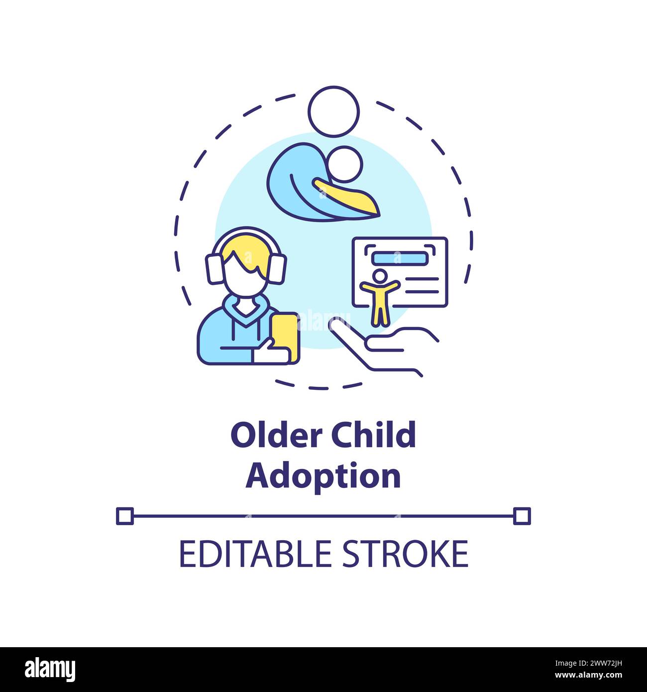 Older child adoption multi color concept icon Stock Vector Image & Art ...