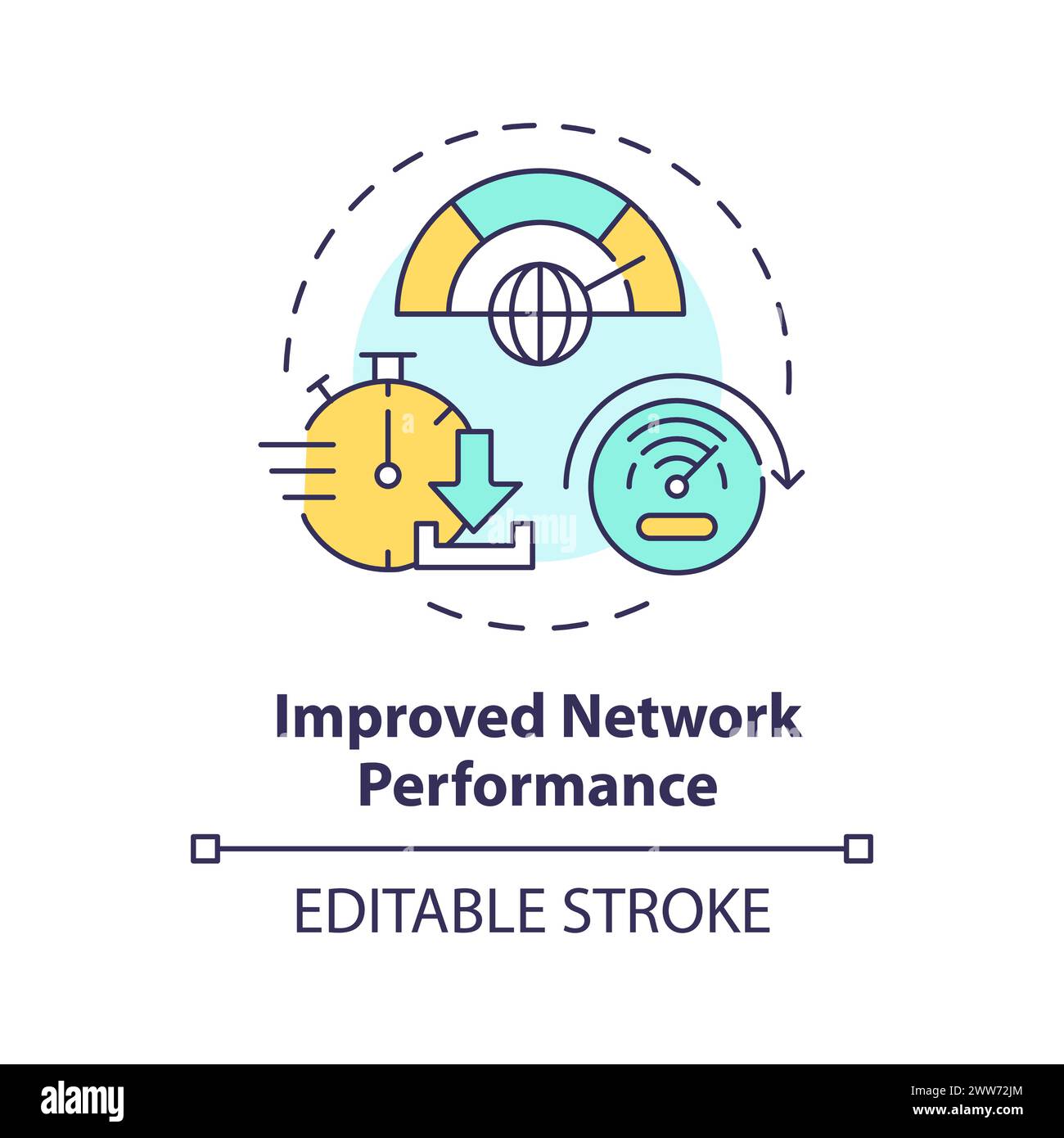 Network performance multi color concept icon Stock Vector Image & Art ...