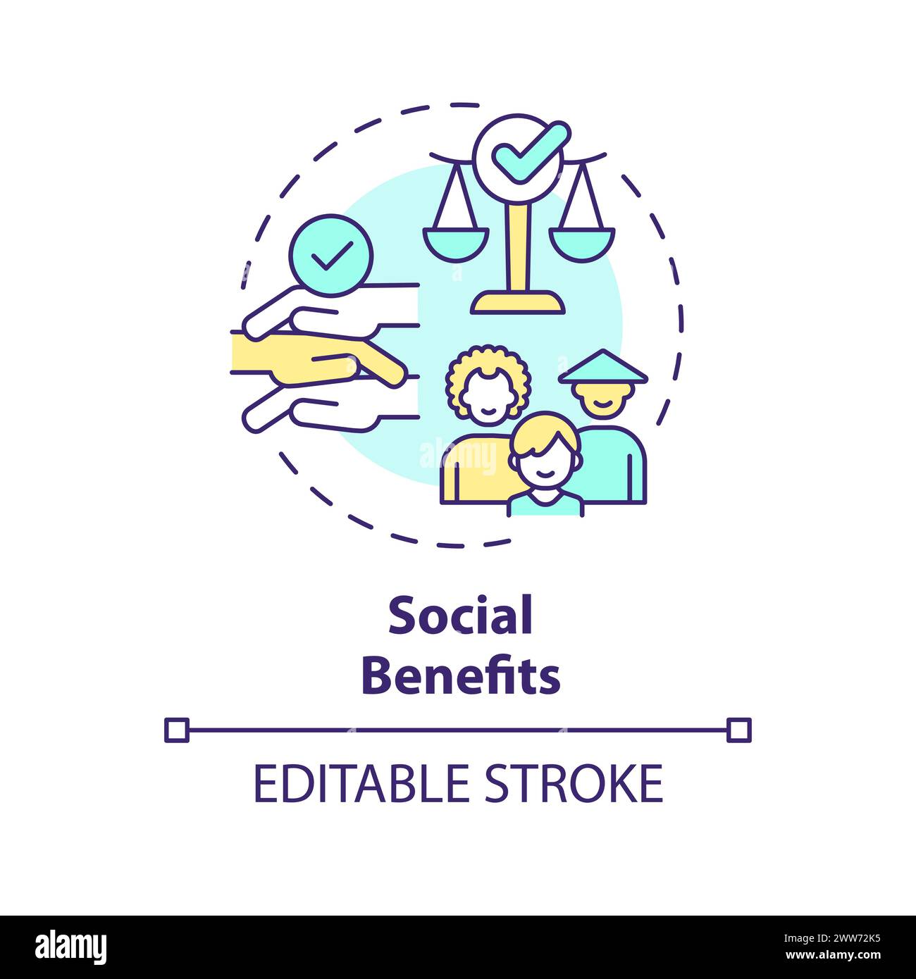 Social benefit multi color concept icon Stock Vector Image & Art - Alamy